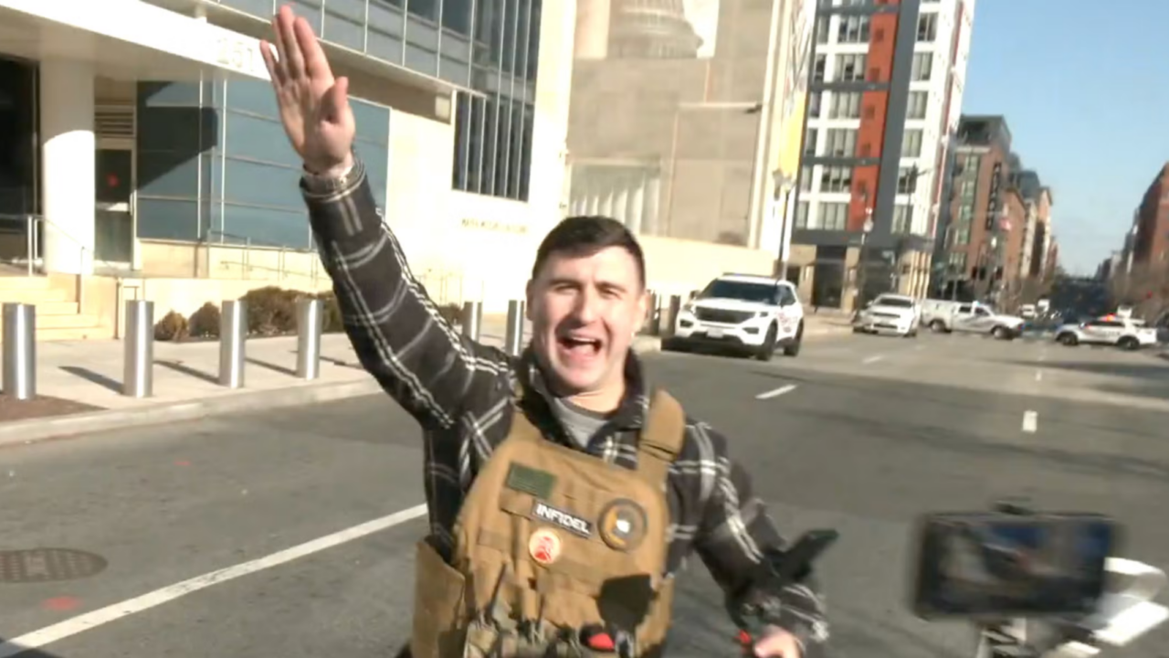 Pardoned Jan. 6 protester throws Nazi salute at D.C. demonstration